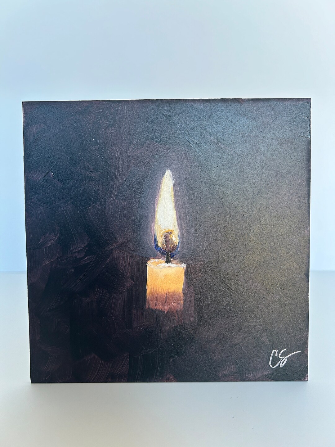 Disciple - 6"x 6" Original Oil Painting of a Candle Flame Representing ...