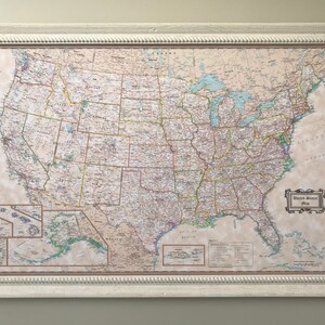 Vintage Style Push Pin United States Map Shown With Rustic | Etsy