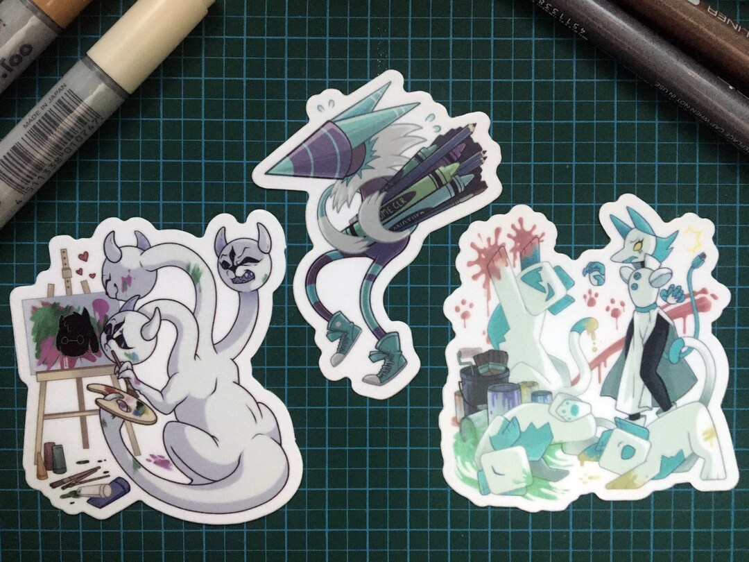 Deltarune NPC Vinyl Sticker Set Tasque & Tasque Manager, Werewerewire ...