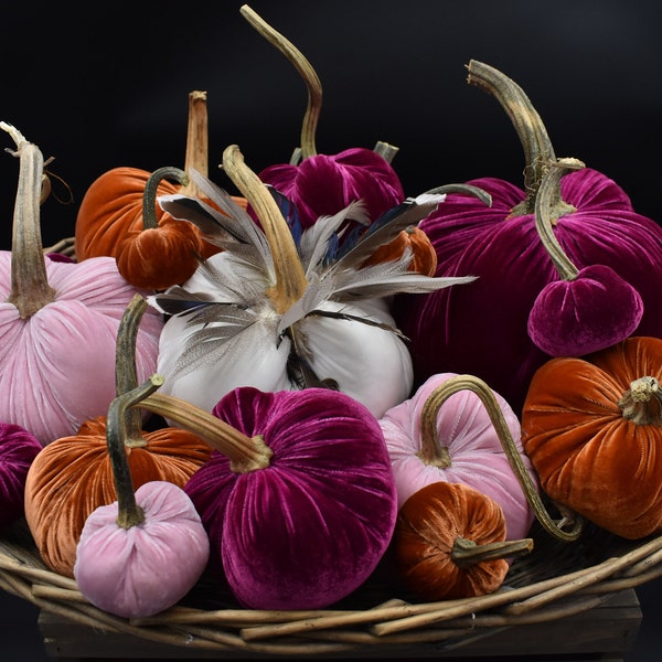 Velvet Pumpkins - Etsy