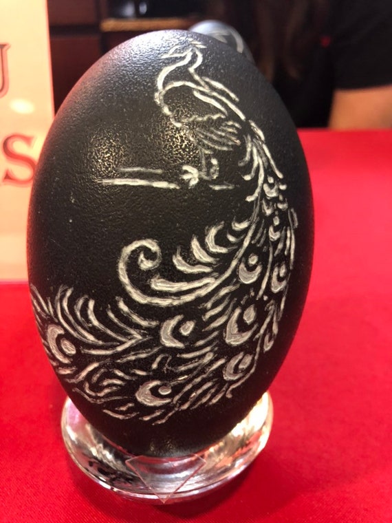 Ornaments & Accents Pysanka Travlenka Etched Emu Egg Large Egg Folk Art ...