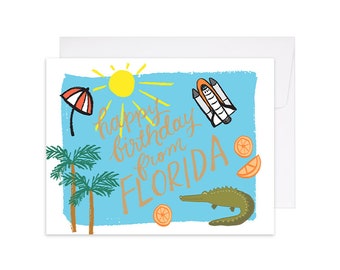 Florida Happy Birthday Card | Etsy