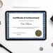 White & Blue Certificate of Achievement Certificate Template, Editable ...
