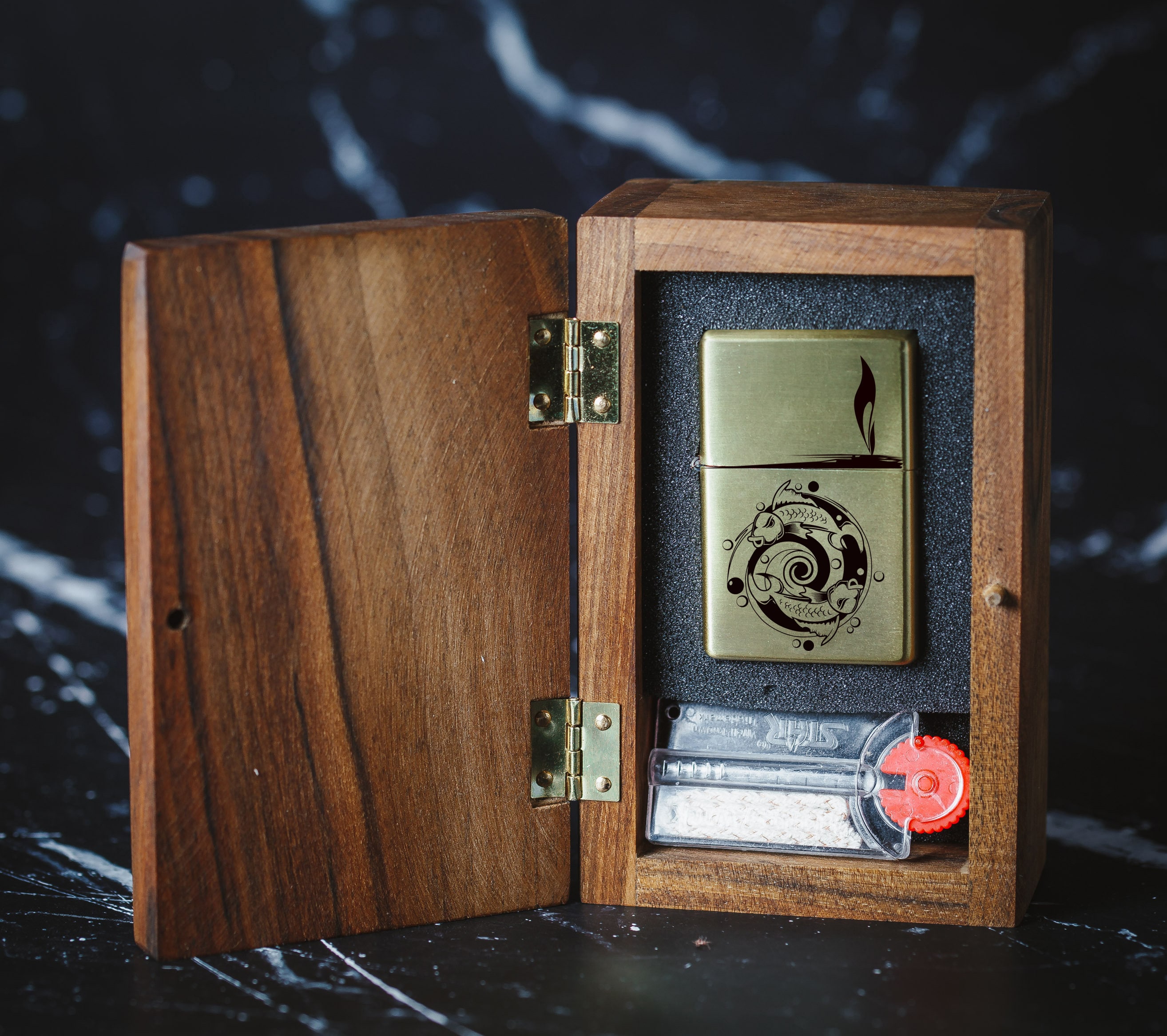 Personalised Engraved Windproof Lighter 145 Lighter With Box Fish ...