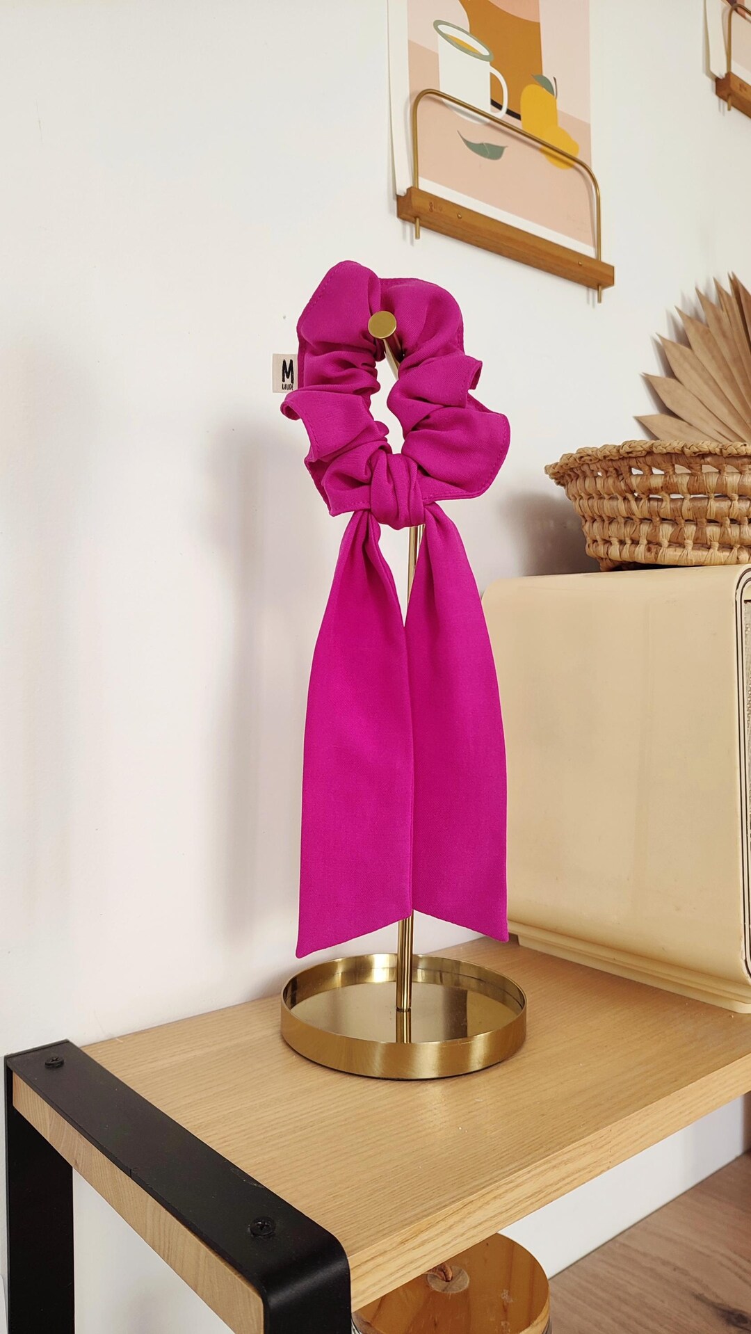 Plain Fuchsia Pink Scarf Scrunchie - Etsy