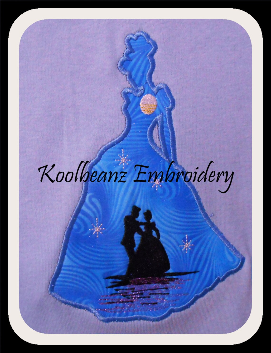 Cinderella Applique With Silhouette Design in Sizes 5x7 6x10 Digital ...