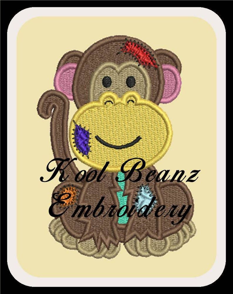 Monkey Patch Work 4x4 Fill 5x7 6x10 Applique. Digital Embroidery Files ...