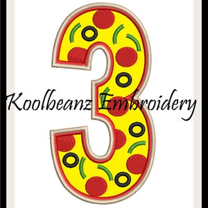 Pizza Numbers in Sizes 4x4 5x7 This is for the Set of 10 Numbers ...