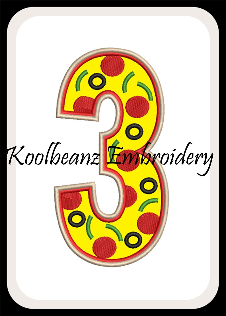 Pizza Numbers in Sizes 4x4 5x7 This is for the Set of 10 Numbers ...