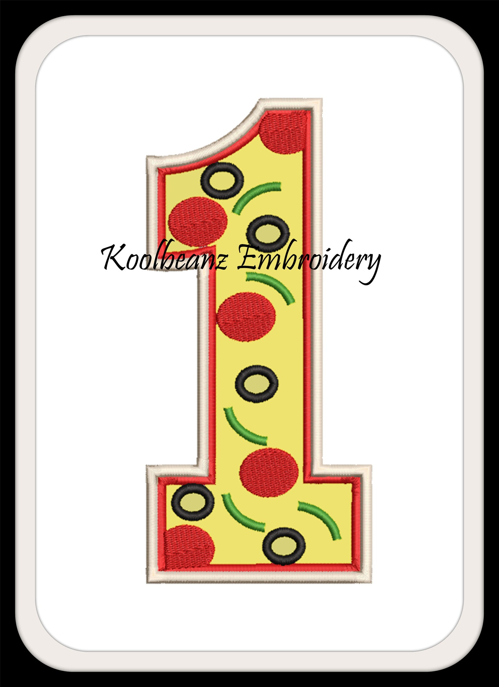 Pizza Numbers in Sizes 4x4 5x7 This is for the Set of 10 Numbers ...