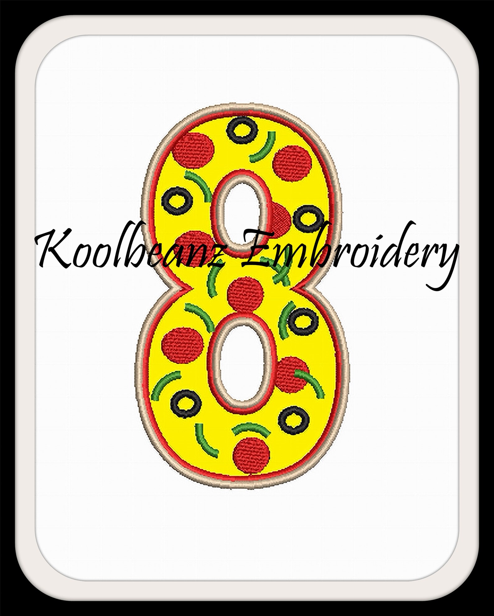 Pizza Numbers in Sizes 4x4 5x7 This is for the Set of 10 Numbers ...