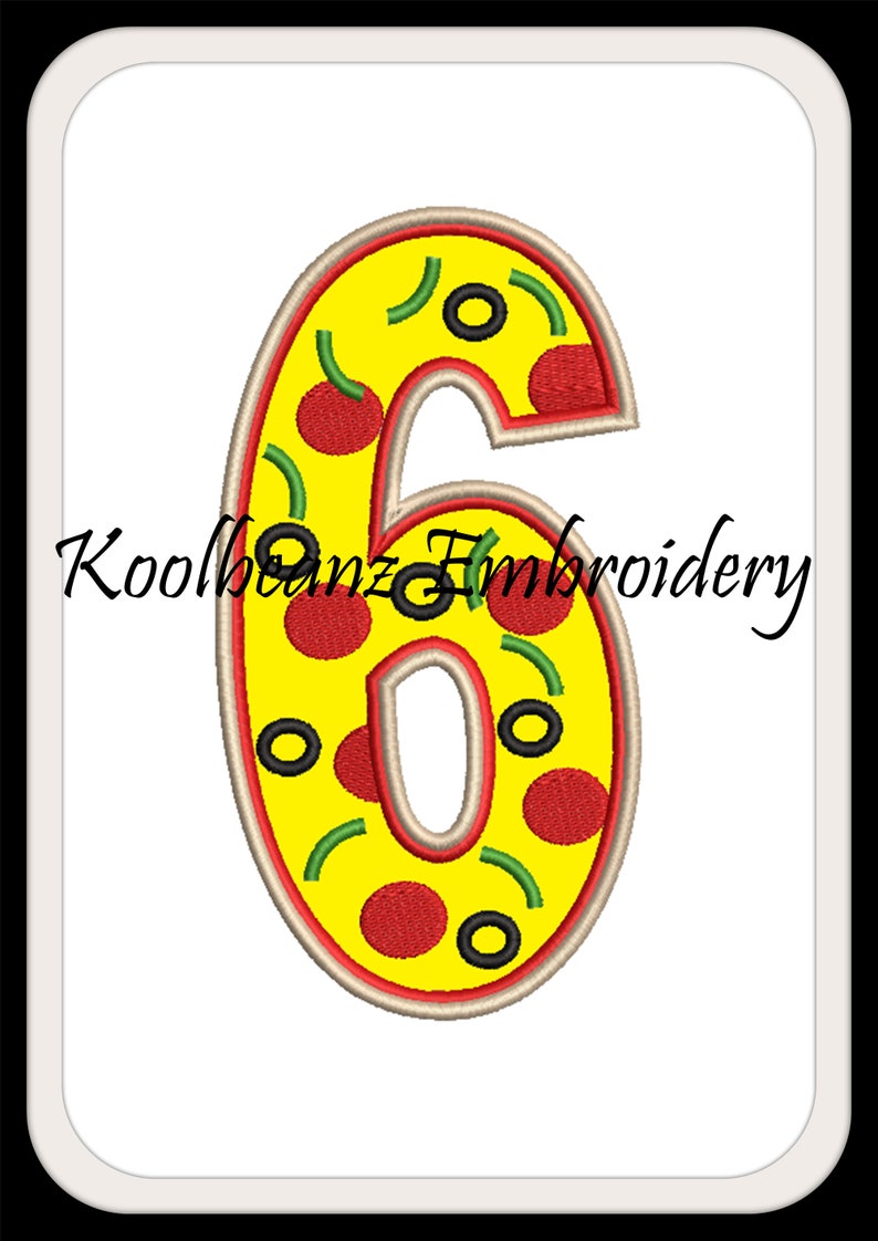 Pizza Numbers in Sizes 4x4 5x7 This is for the Set of 10 Numbers ...