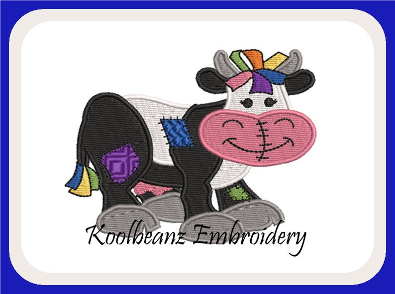 Patch Cow in 4x4 Fill and 5x7 6x10 Digital Applique Embroidery - Etsy