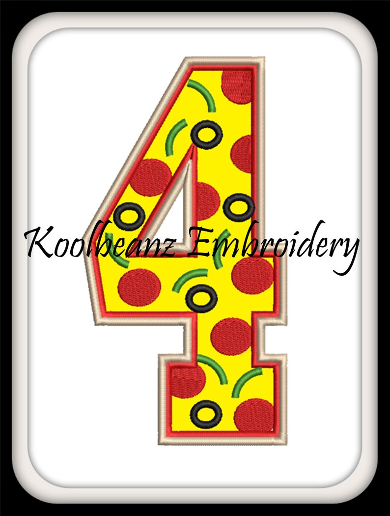 Pizza Numbers in Sizes 4x4 5x7 This is for the Set of 10 Numbers ...