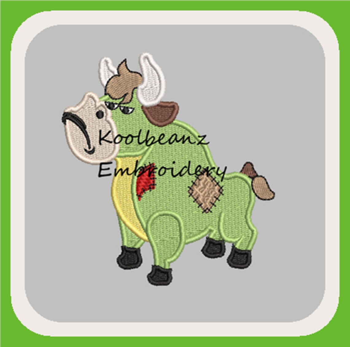 Patch bull digital embroidery file. In 4x4 fill and 5x7 6x10 | Etsy