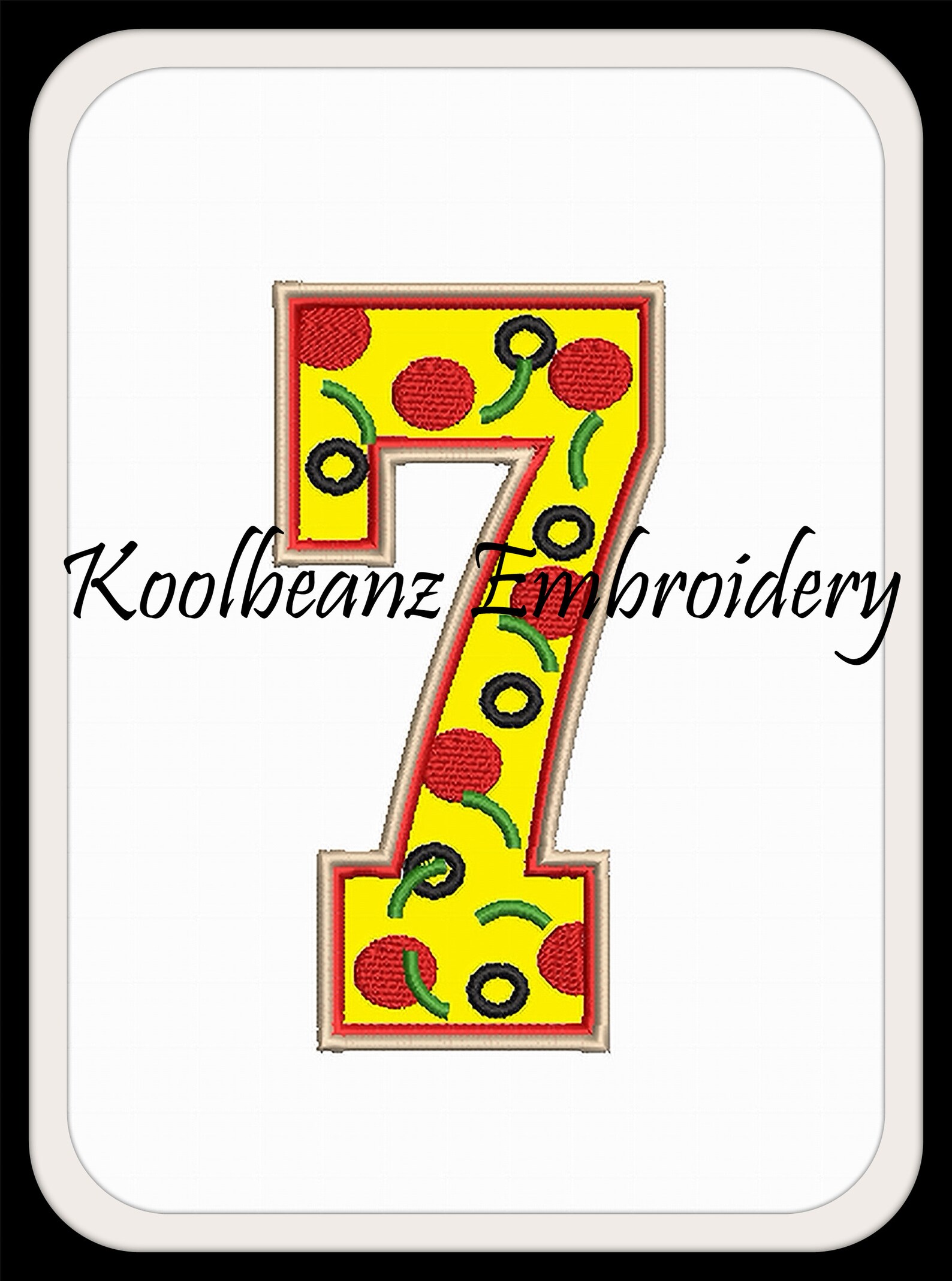Pizza Numbers in Sizes 4x4 5x7 This is for the Set of 10 Numbers ...