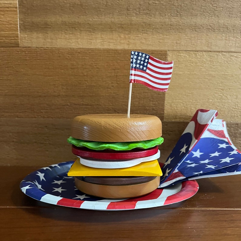 Wooden Cheeseburger Coasters - Etsy