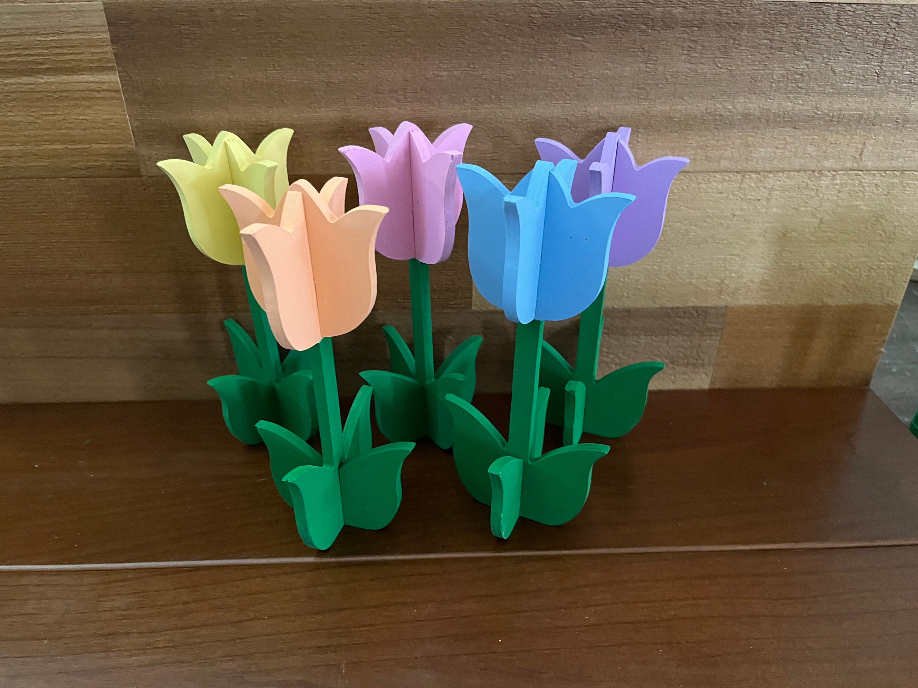 3D Wooden Spring Tulip - Etsy