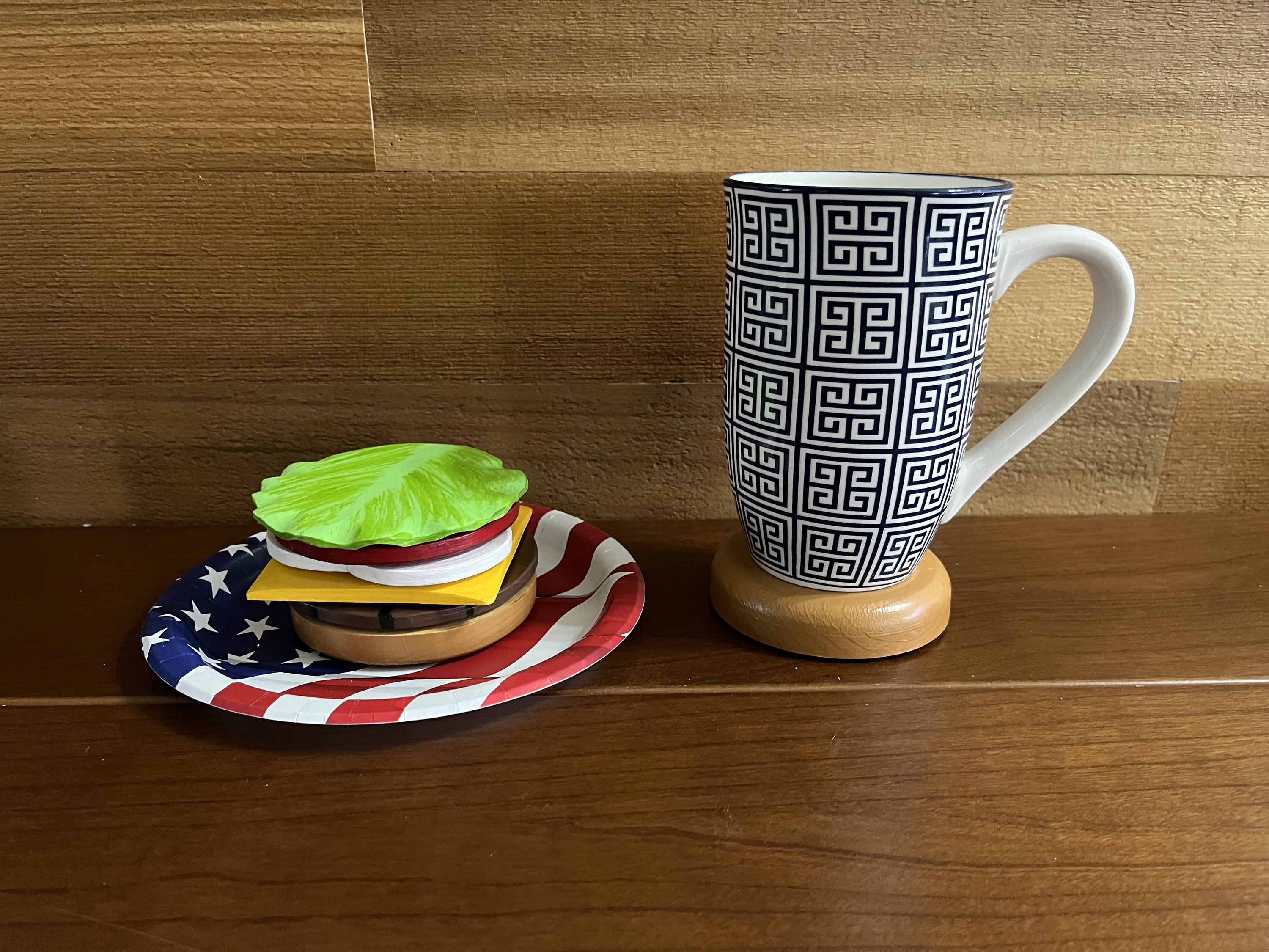 Wooden Cheeseburger Coasters - Etsy