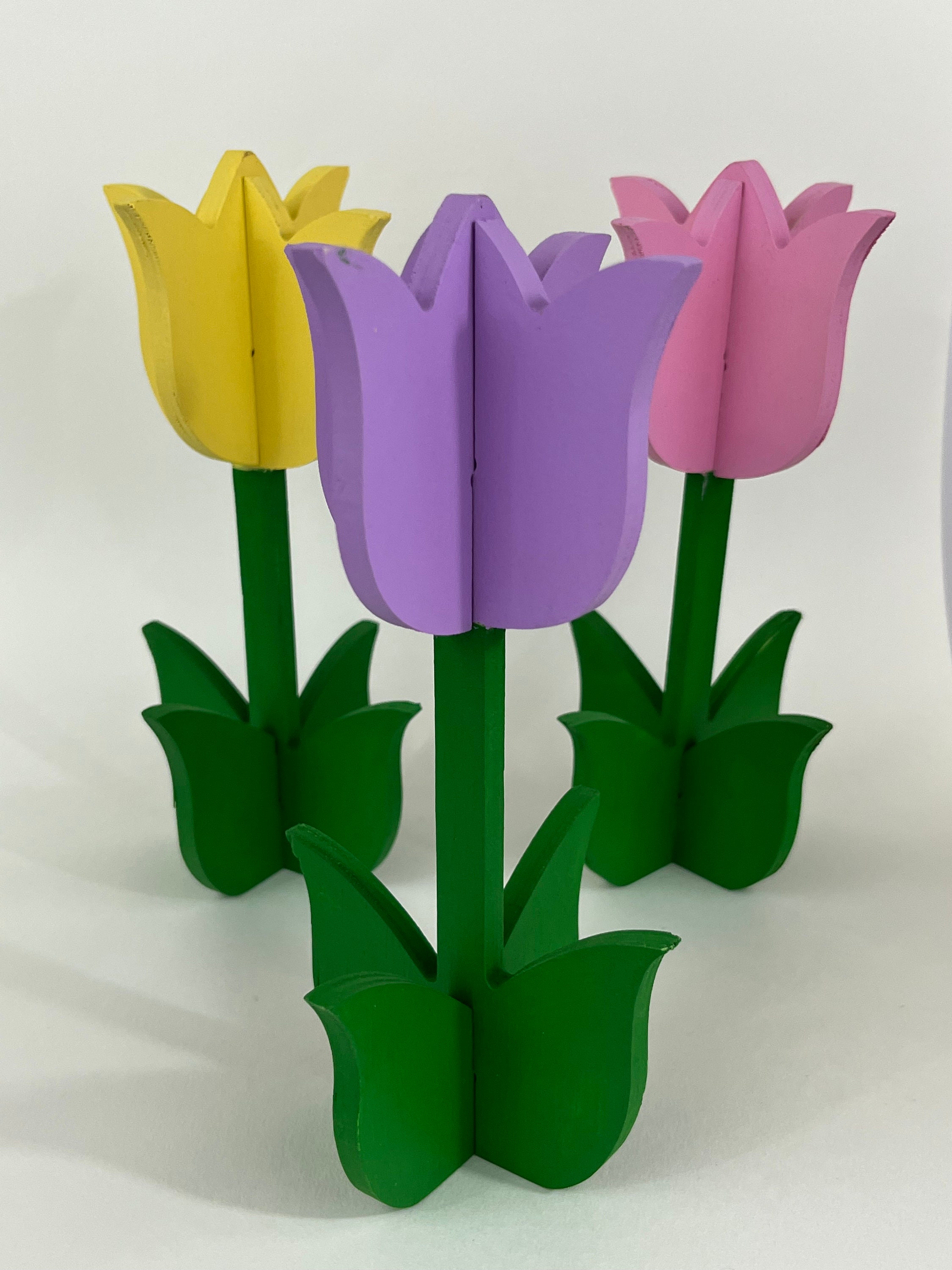 3D Wooden Spring Tulip - Etsy
