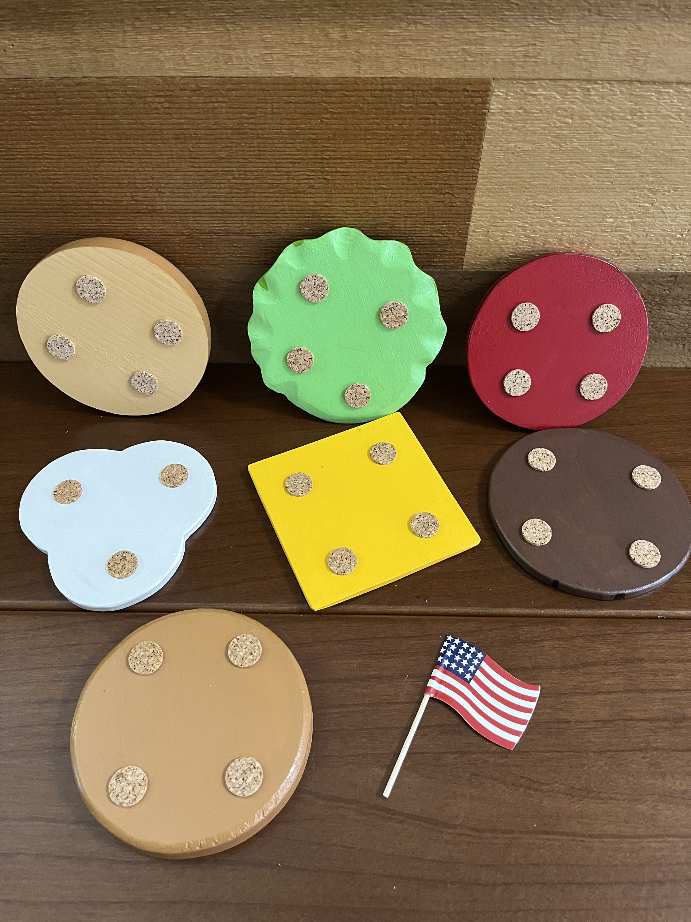 Wooden Cheeseburger Coasters - Etsy