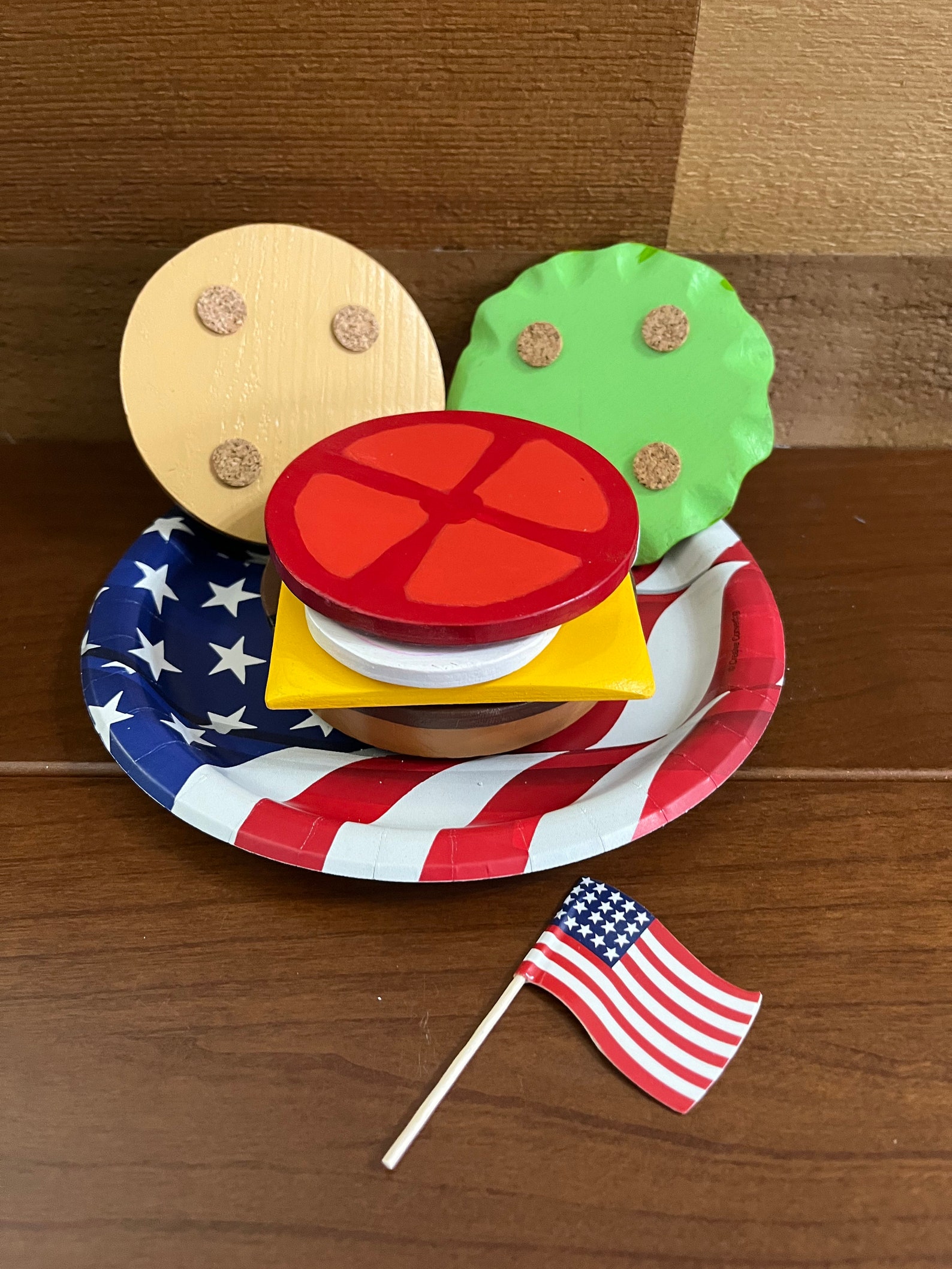 Wooden Cheeseburger Coasters - Etsy