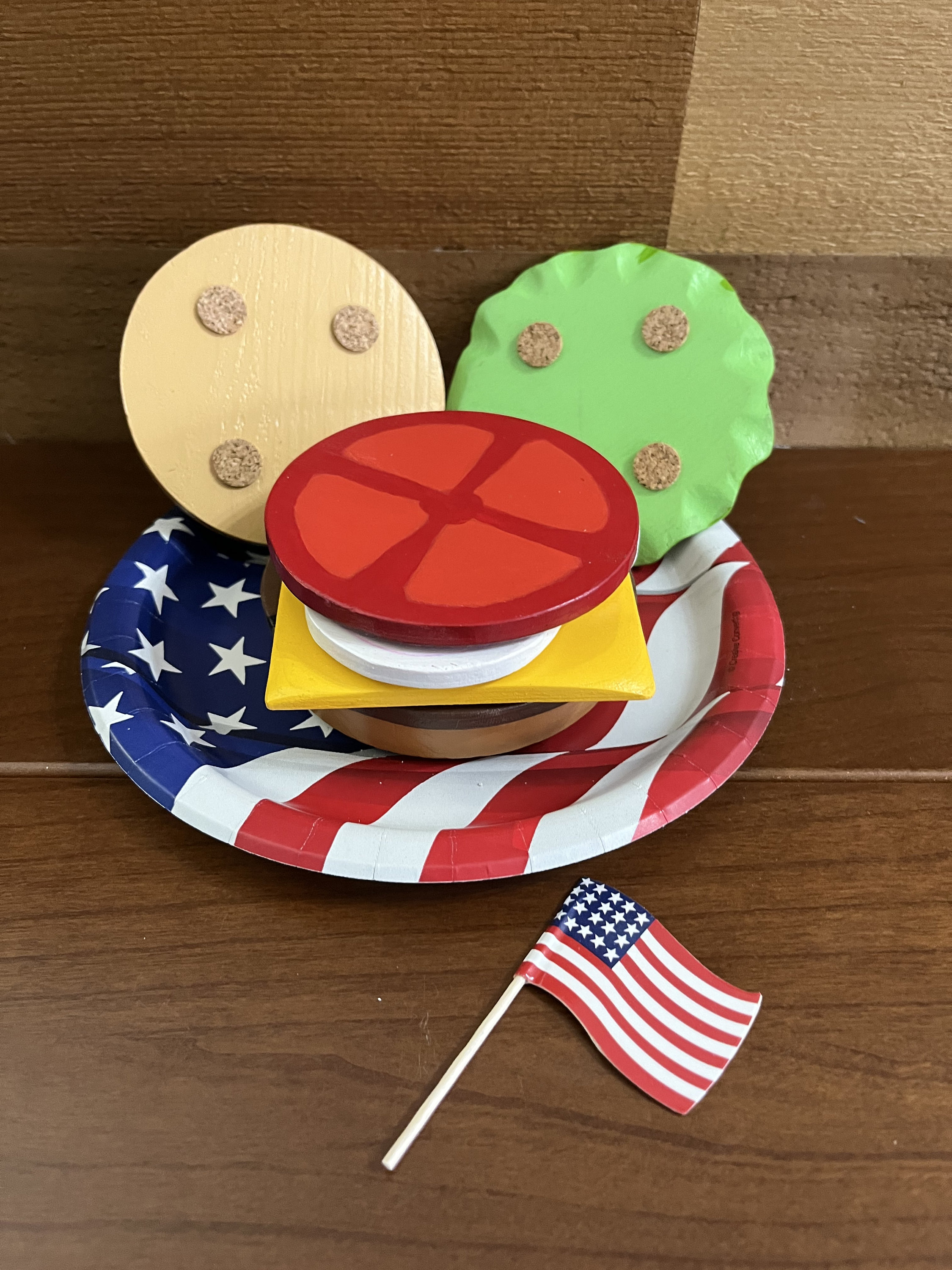 Wooden Cheeseburger Coasters - Etsy