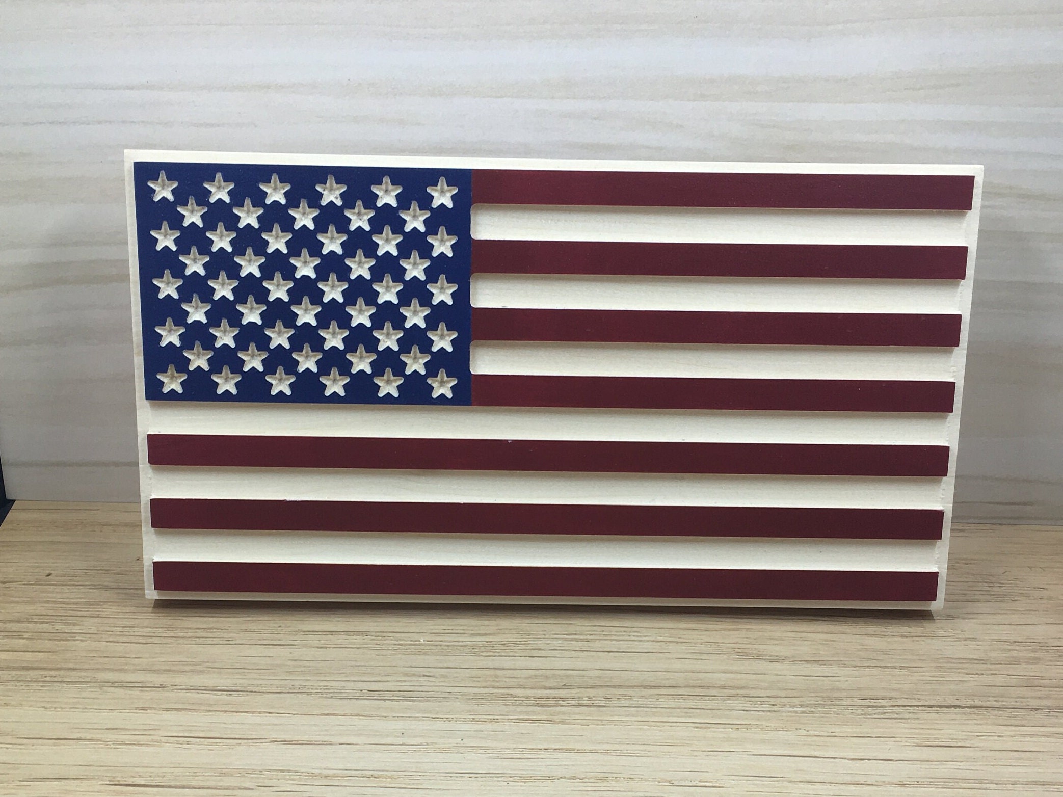 Desk Top Wooden American Flag - Etsy