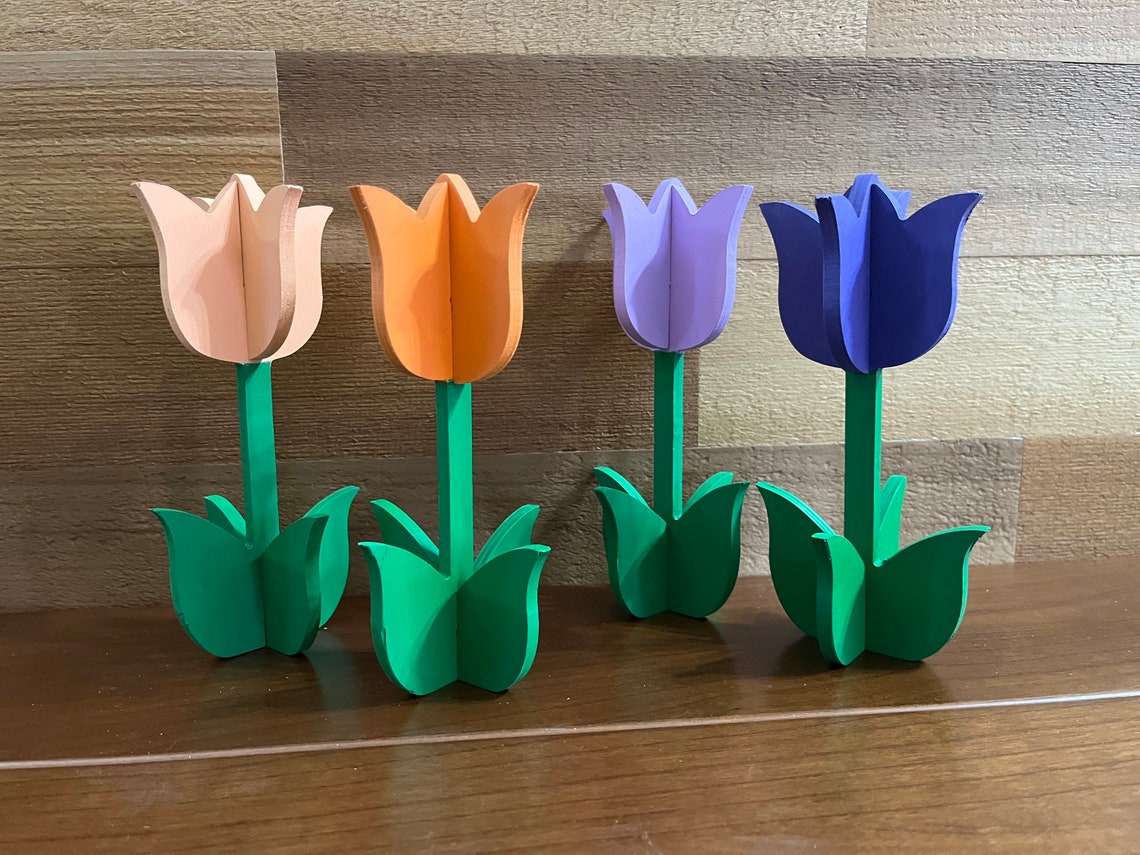 3D Wooden Spring Tulip - Etsy