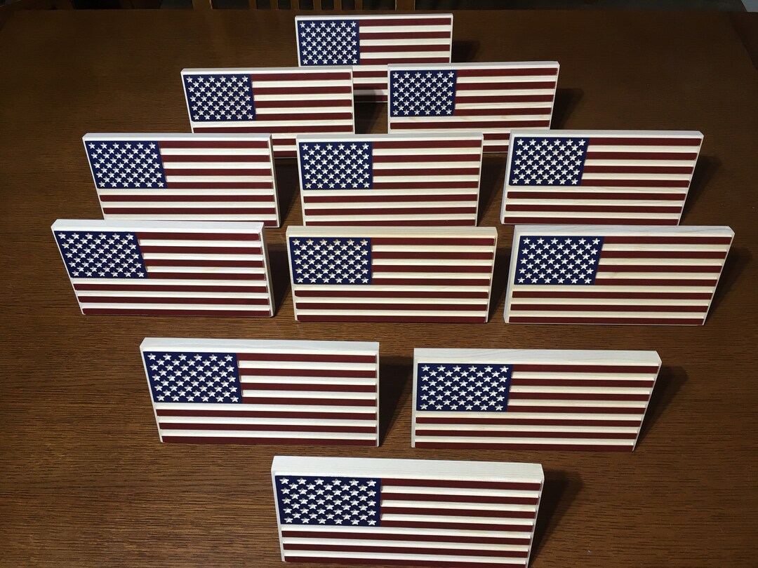 Desk Top Wooden American Flag - Etsy