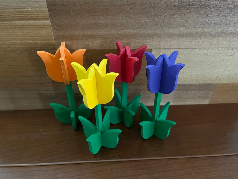 3D Wooden Spring Tulip - Etsy