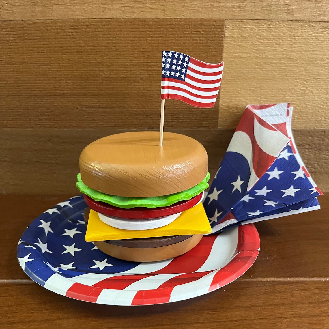 Wooden Cheeseburger Coasters - Etsy