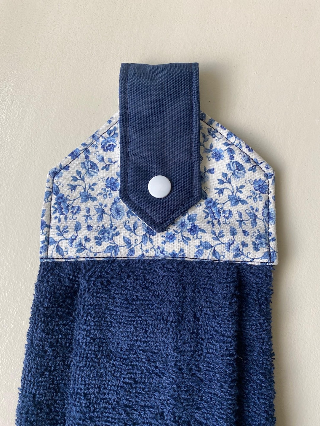 Navy Blue and White Hanging Kitchen Towel - Etsy