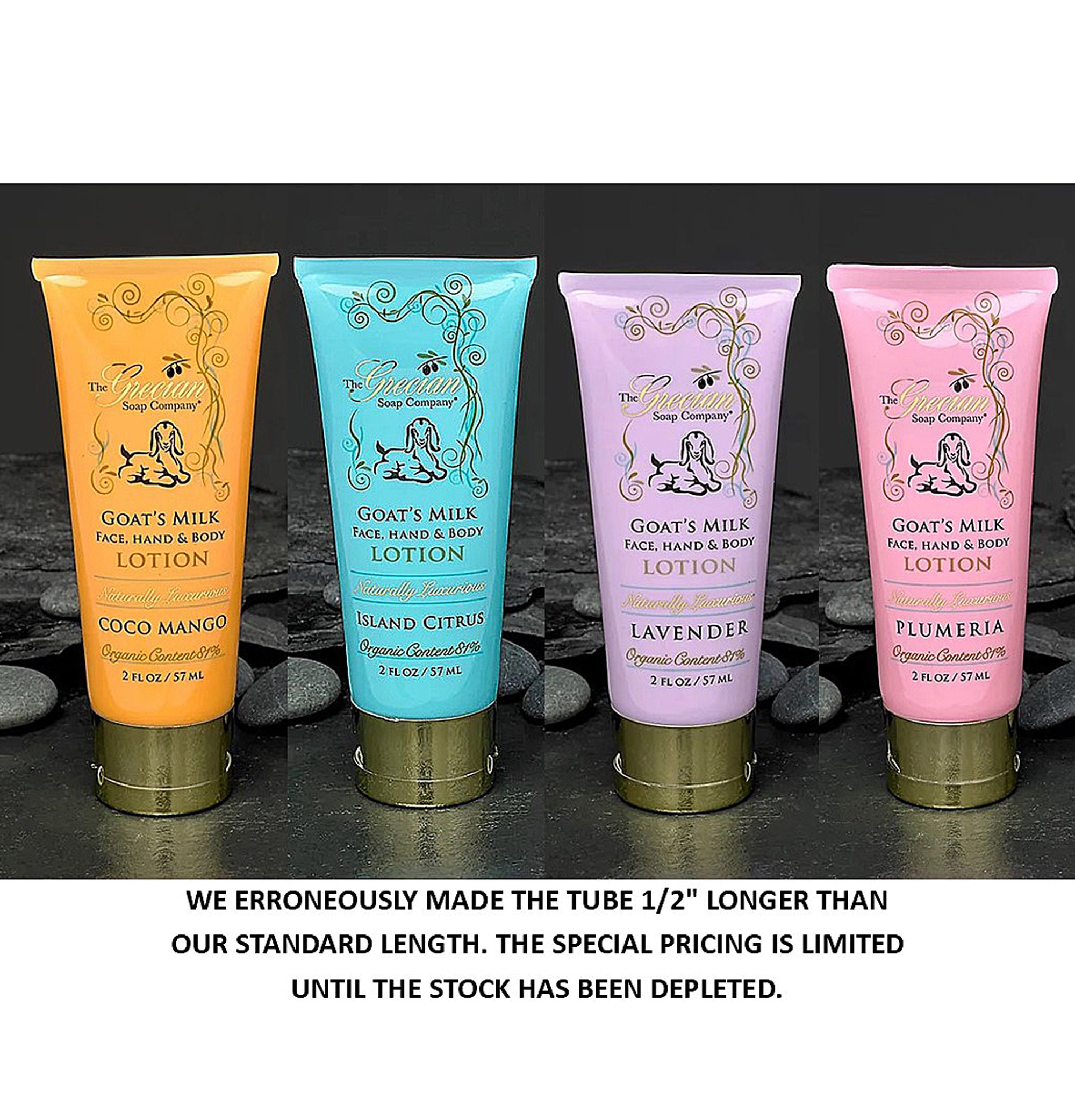 Organic Goat Milk Lotion Tube 2 Oz Travel Size Lotion Body Cream With ...
