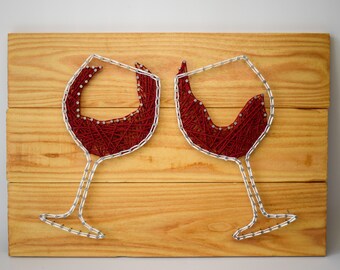 Red String Art - Etsy