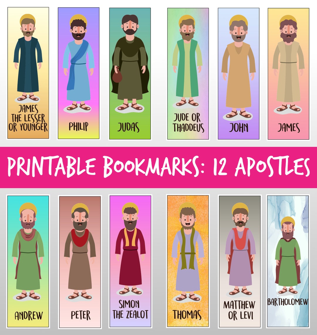 Printable Bookmarks of the 12 Apostles Bible Bookmarks How - Etsy UK