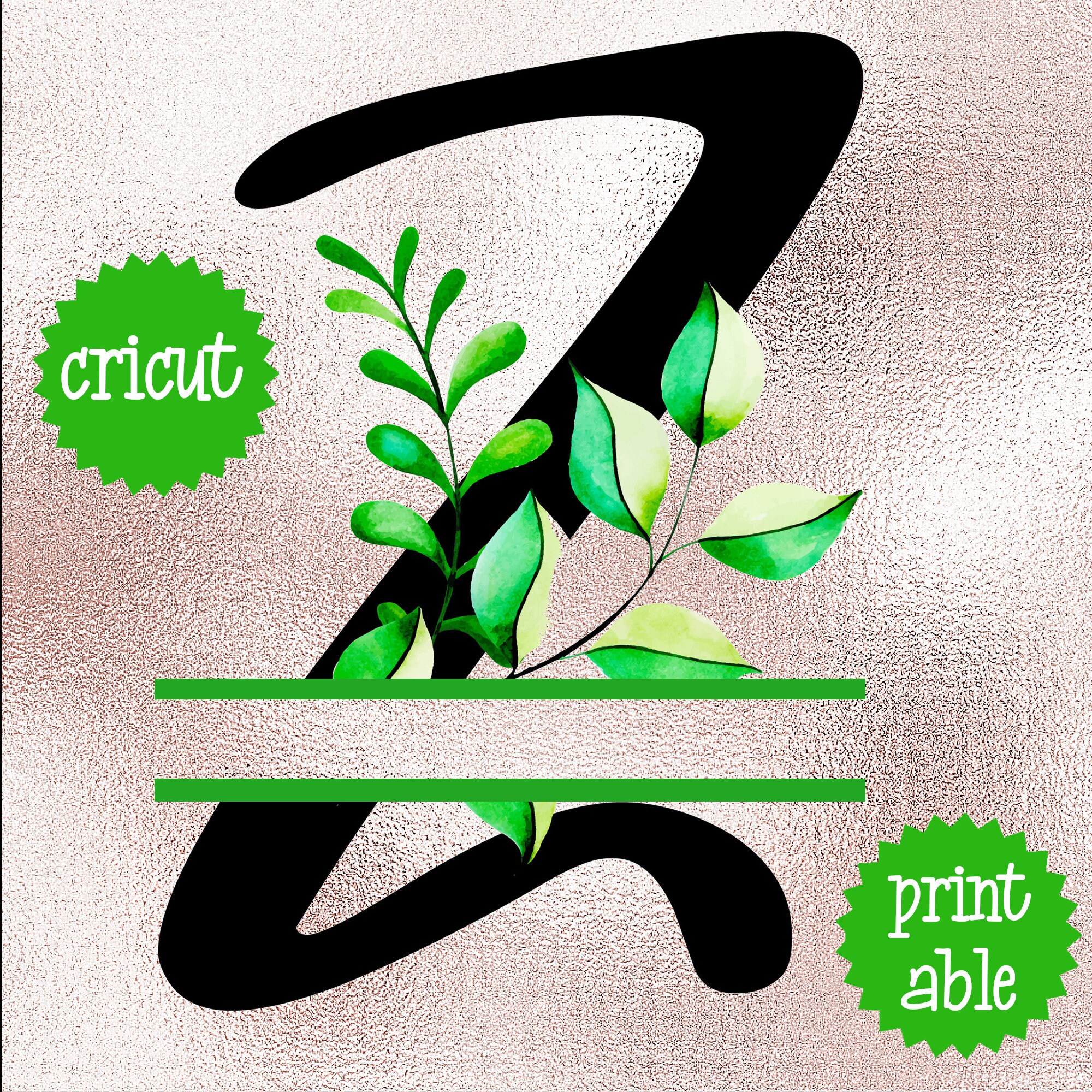 Printable Monogram Letters Flower Alphabet Split Monogram - Etsy