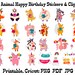 11 Animal Stickers Cricut & Printable Funny Animal Clipart - Etsy