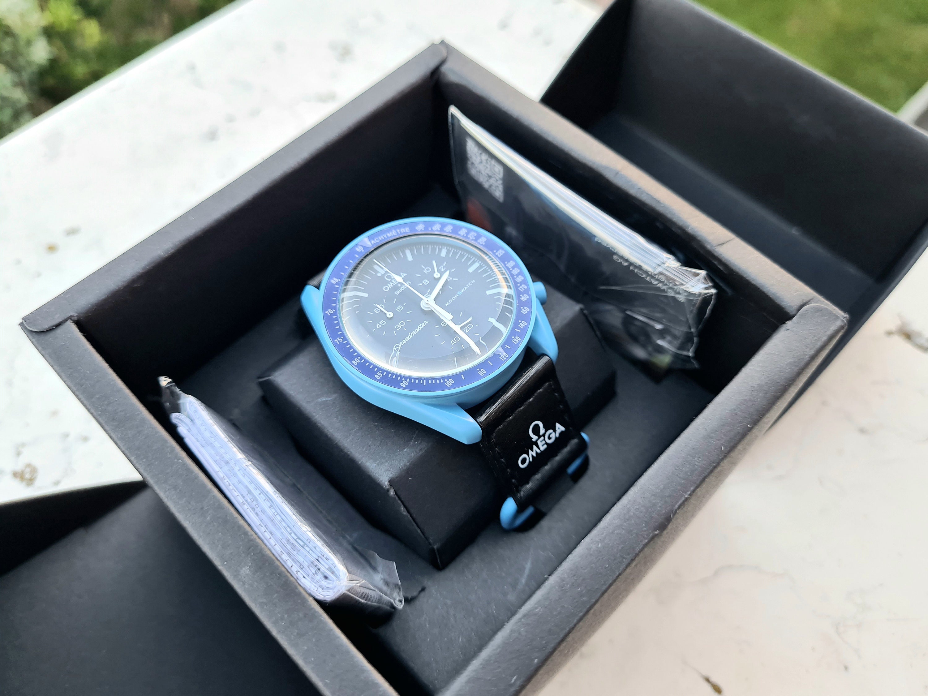 Omega X Swatch BIOCERAMIC Mission to Neptune Speedmaster NEW - Etsy