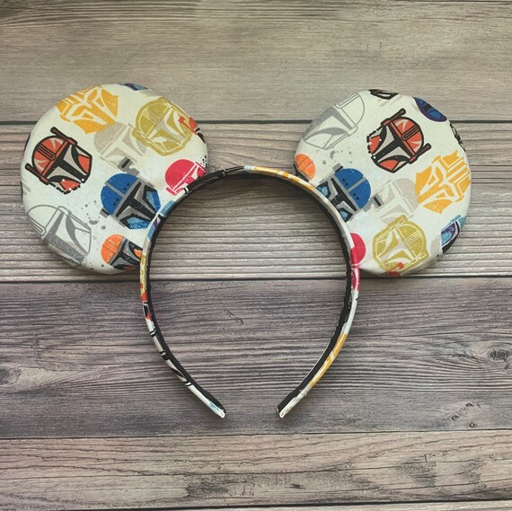 The Mandalorian Mando Inspired Mickey Mouse Ears Star Wars | Etsy