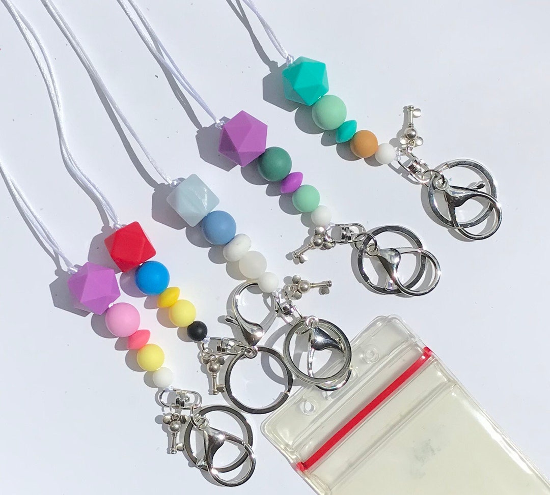 Lanyard Inspired Disney Princess Silicone Beads Keychain ID - Etsy