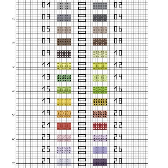 Cross Stitch Colour Chart