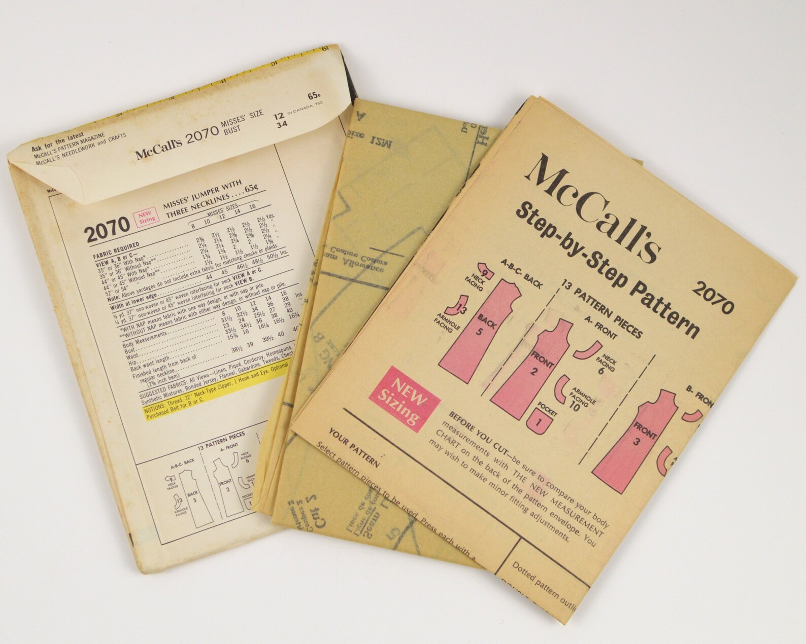 Vintage A-line Jumper Sewing Pattern From 1969, Size 12 Bust 34, UNCUT ...