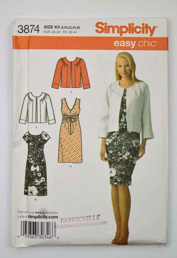 Simplicity 3874 Sewing Pattern for Dresses and Jacket | Etsy