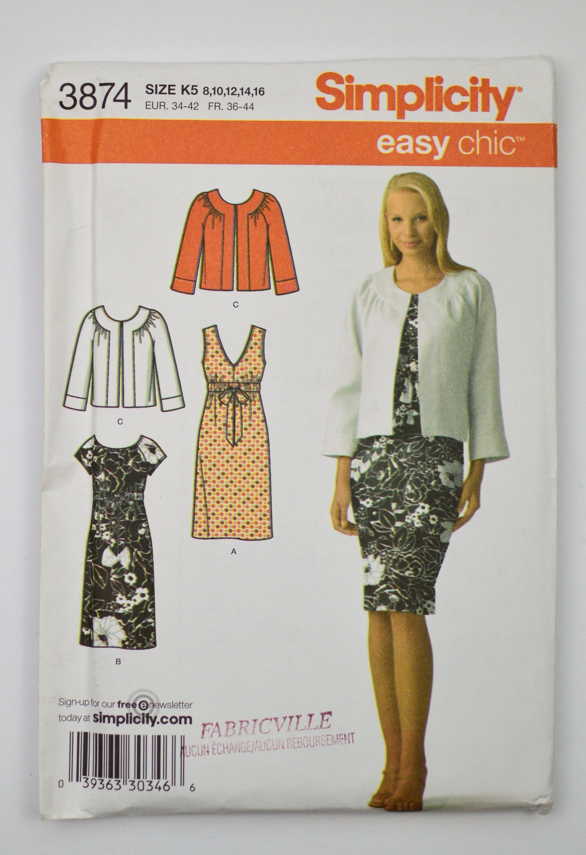 Simplicity 3874 Sewing Pattern for Dresses and Jacket - Etsy