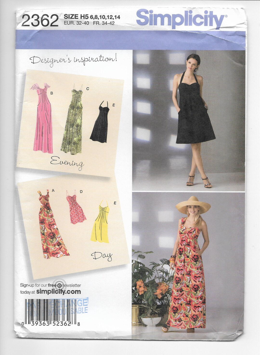 Simplicity 2362, Dress Sewing Pattern, Summer Dress Pattern, Vintage ...