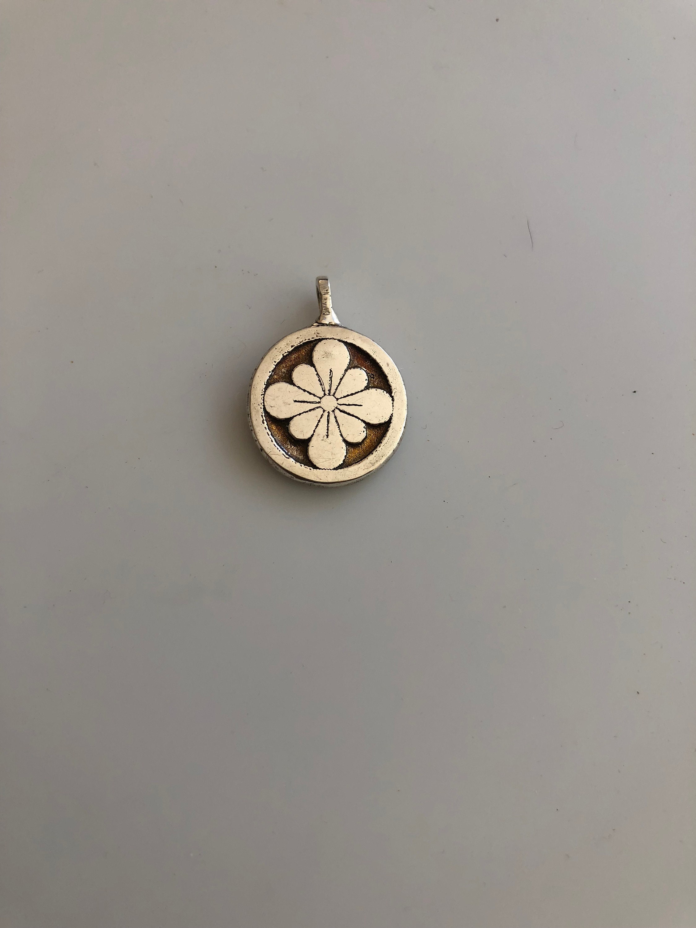 Pear Blossom Kamon Pendant, Nashi Kiriguchi Silver Japanese Ceremonial ...