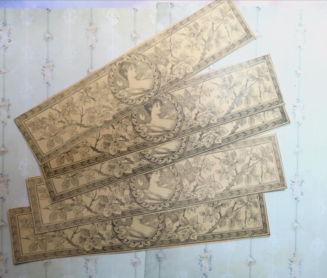 5 Late-1800s BANNERS Cut-outs/scraps*beautiful Graphics*scrap Pack ...