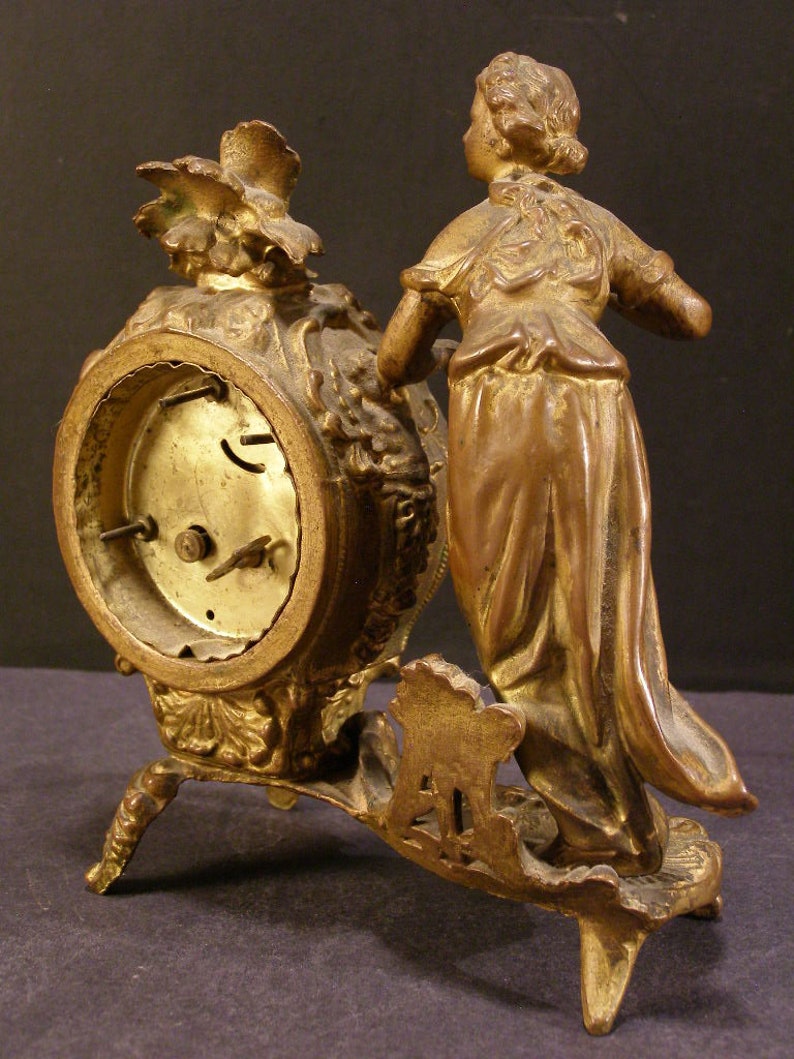 19th C Bronze Girl Figurine Woman Sculpture Lady Statue Mantle - Etsy