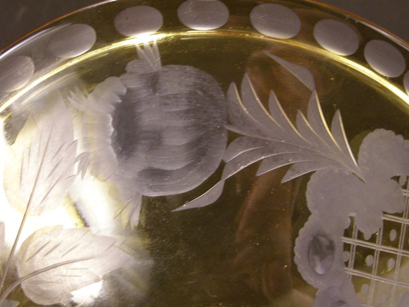 Vintage Intaglio Cut 2 Clear Compote Candy Dish Bohemian Glass Tazza ...